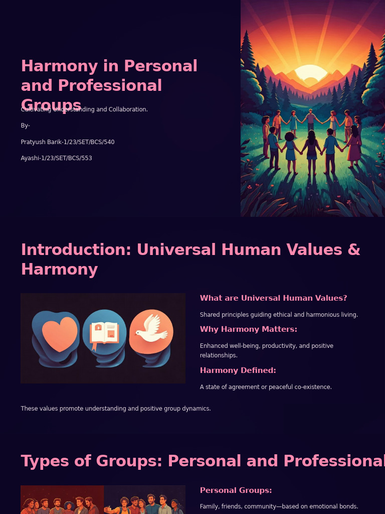 Harmony in Personal and Professional Group | PDF | Empathy | Psychology