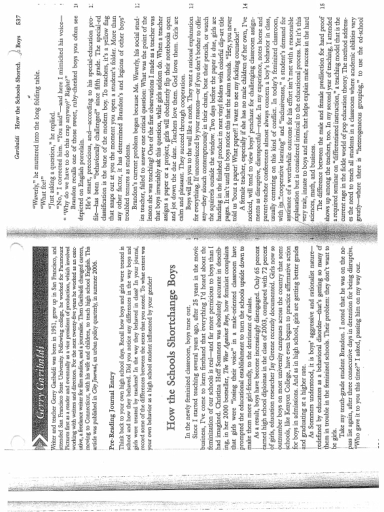 How+the+Schools+Shortchange+Boys | PDF