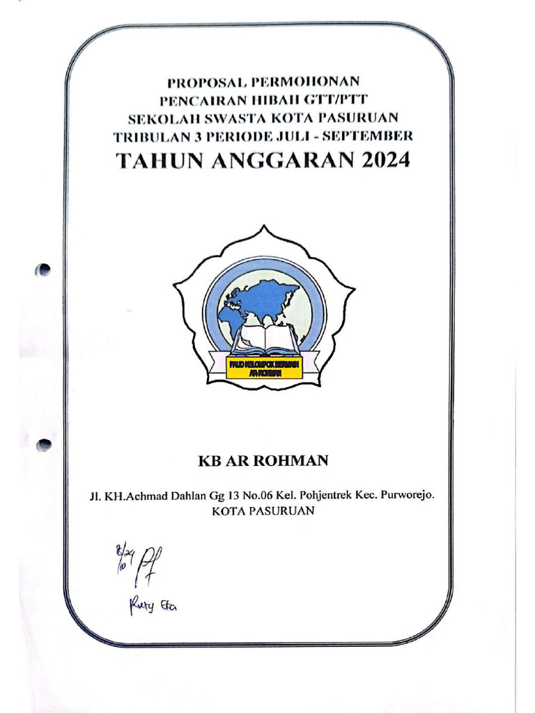 KB AR RROHMAN - PROPOSAL TB 3&4 TH 2024 - Compressed (1) - Compressed | PDF