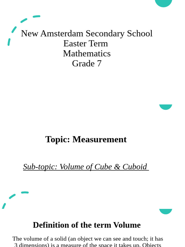 Measurement (Volume) | PDF | Volume | Length