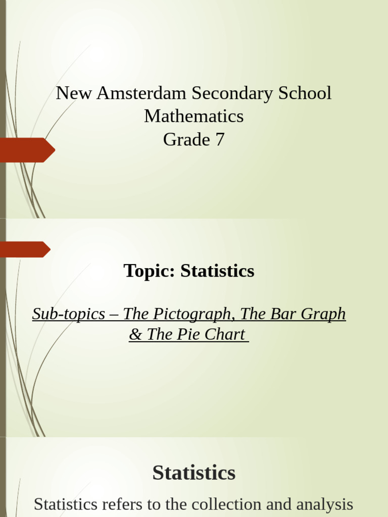 Statistics (The Pictograph, Bar Graph & Pie Chart) | PDF | Chart ...