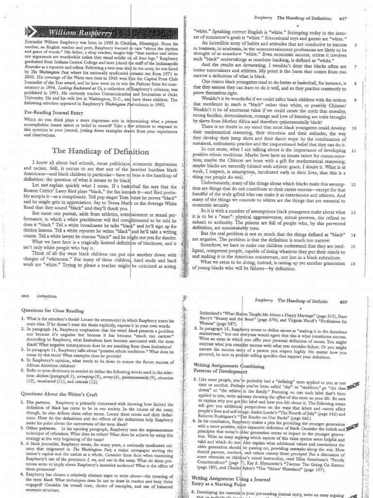 The Handicap of Definition | PDF