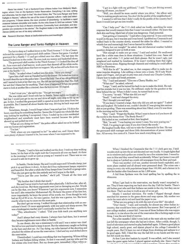 The Lone Ranger and Tonto Fistfight in Heaven | PDF