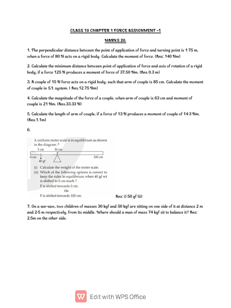 Physics Assignment 10 ICSE | PDF