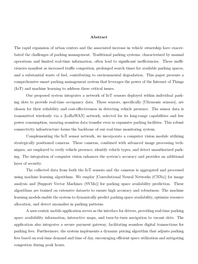 Parking Management System Removed Pdf Internet Of Things