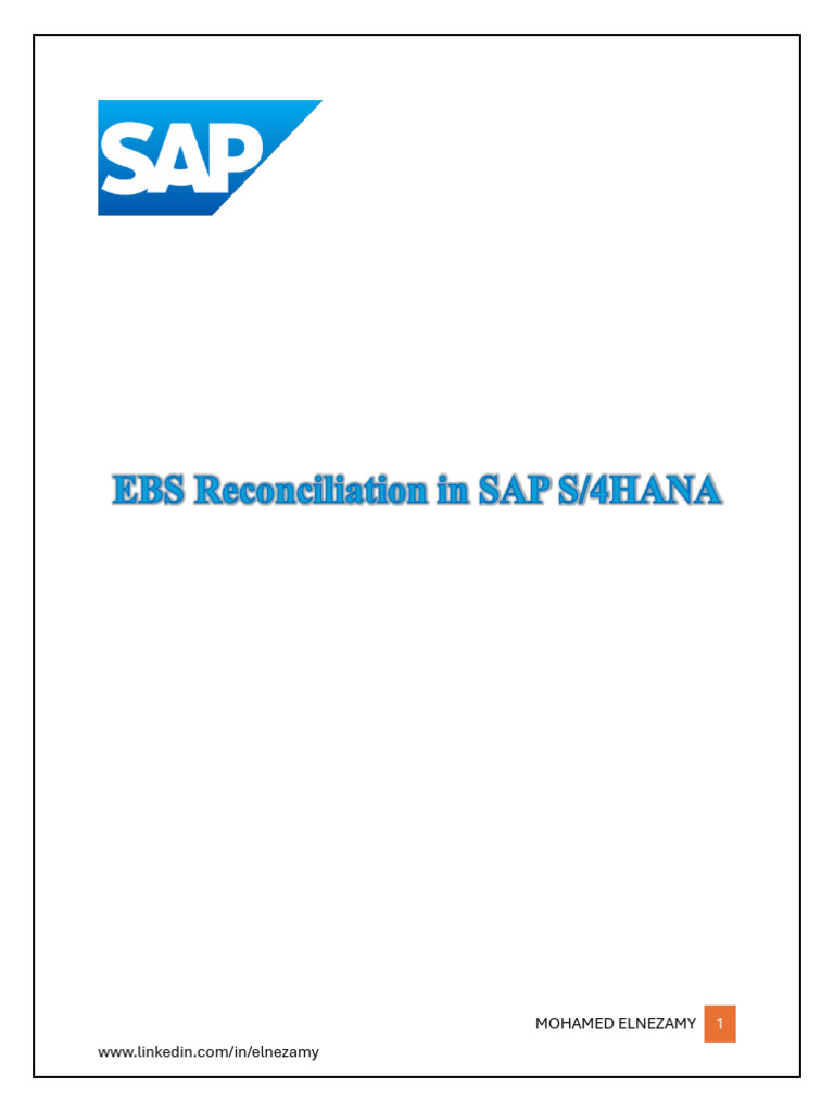 EBS Reconciliation in SAP S4HANA | PDF | Debits And Credits | Banks