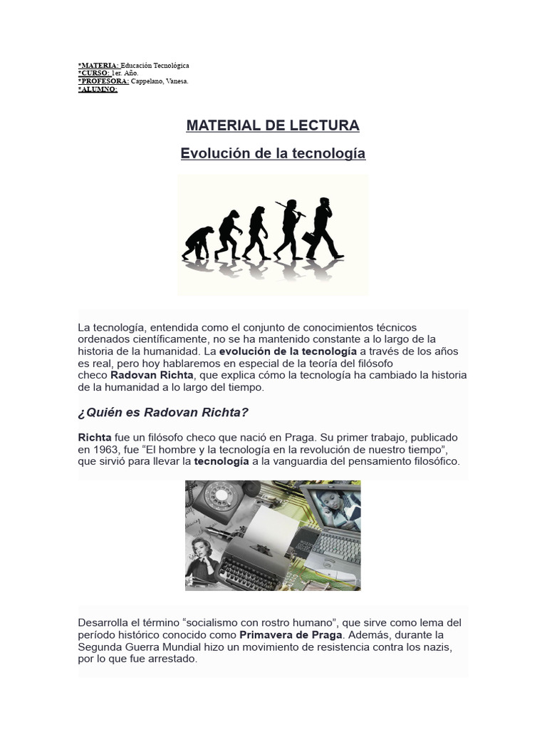 Evoluci-N de La Tecnolog-A | PDF | Herramientas | Evolución