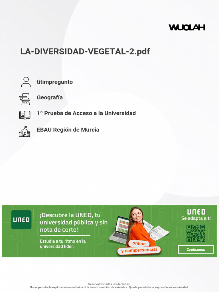 wuolah-free-LA-DIVERSIDAD-VEGETAL-2 | PDF | Arboles | Montañas