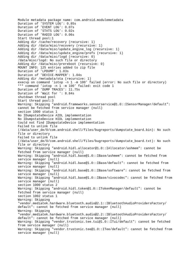 Bugreport PD2324M UP1A.231005.007 2025 01 10 19 03 44 Dumpstate - Log 17382 | PDF | Computing ...