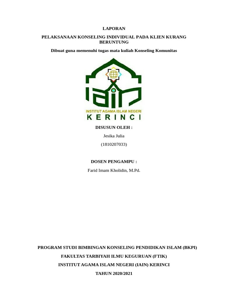 Laporan Konseling Komunitas (Jesika) | PDF