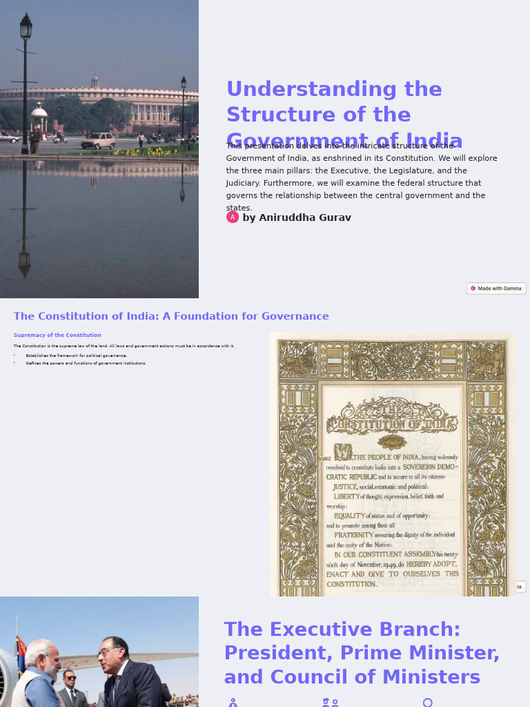 Structure of India's Government Explained | PDF | Government Of India ...