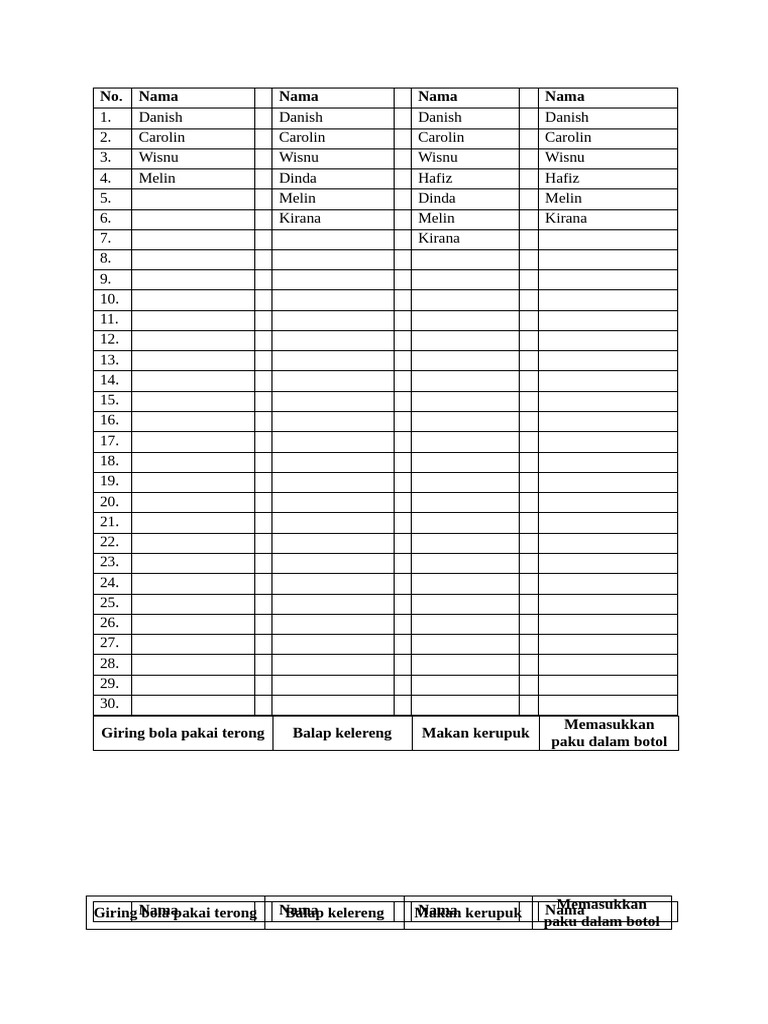 Daftar Lomba 17-Agustus | PDF