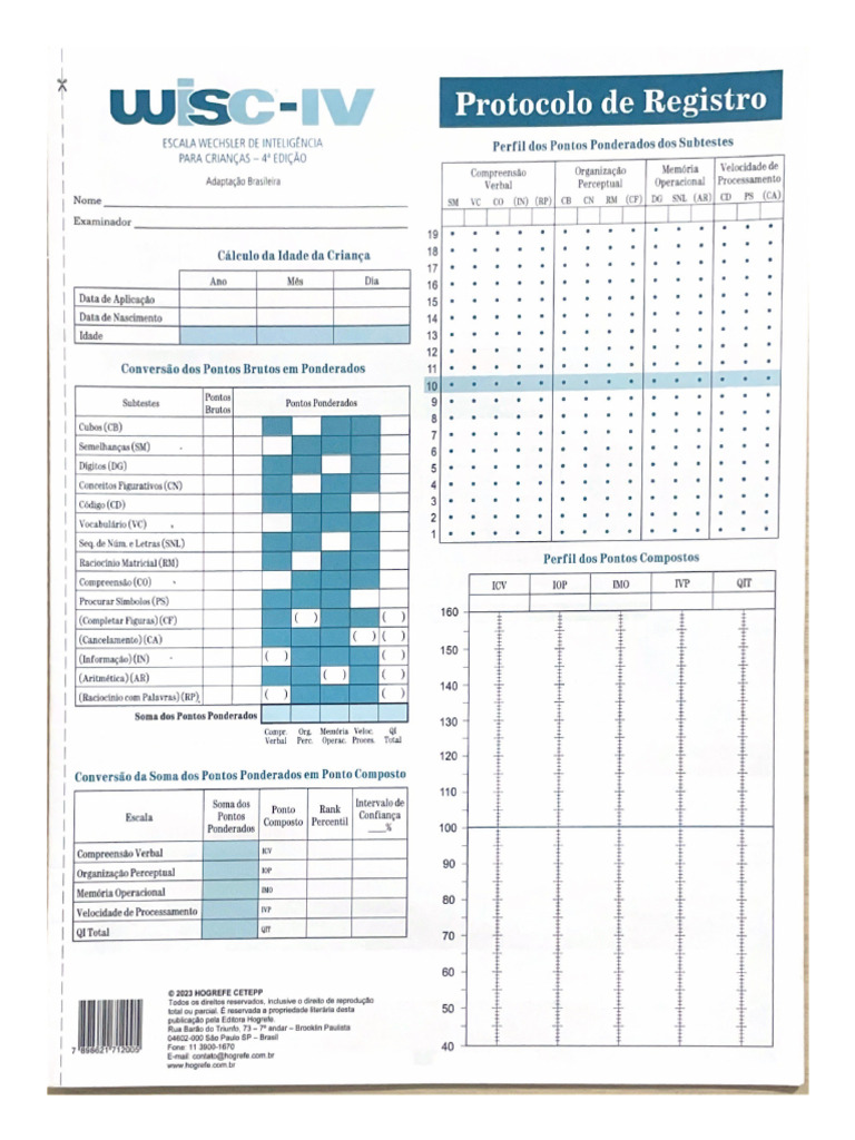 Escala Wechsler de Inteligência-1 | PDF