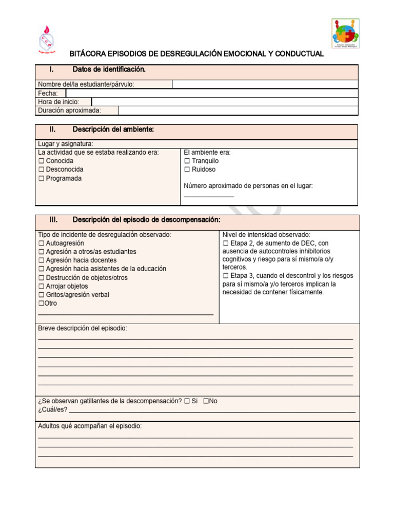 Bitacora desregulación.docx | PDF | Ciencias del comportamiento | Sicología