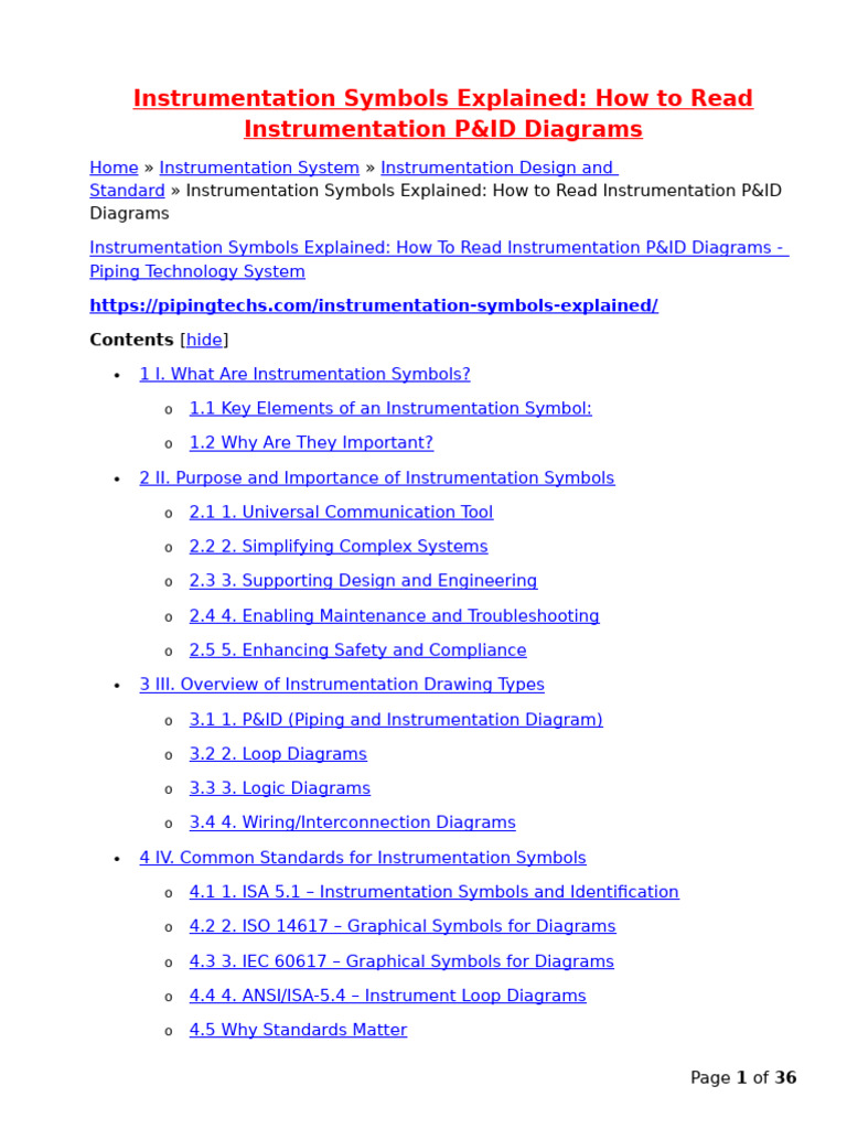 Instrumentation Symbols Explained | PDF | Instrumentation | Valve