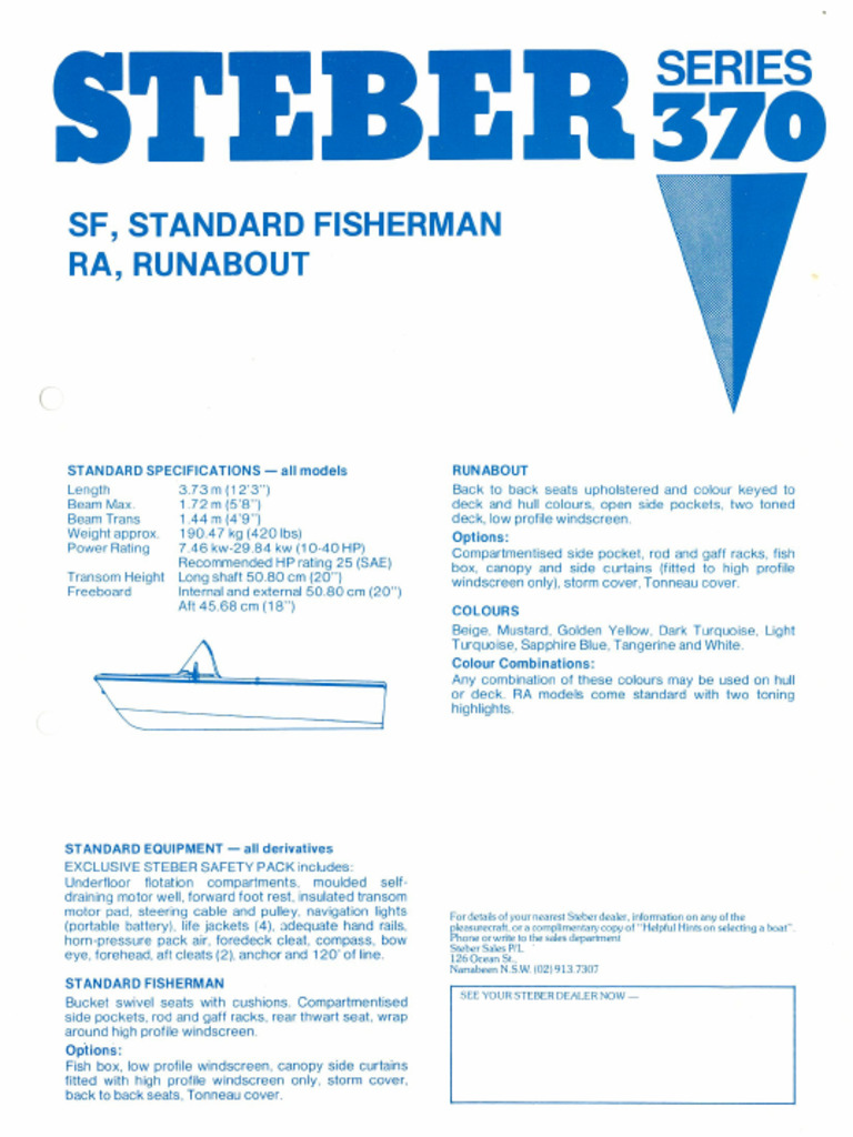 Steber 370 Series Standard Fisher Runabout | PDF