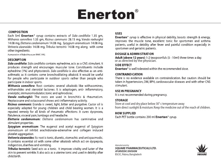 Pdoc Enerton Syrup DS | PDF