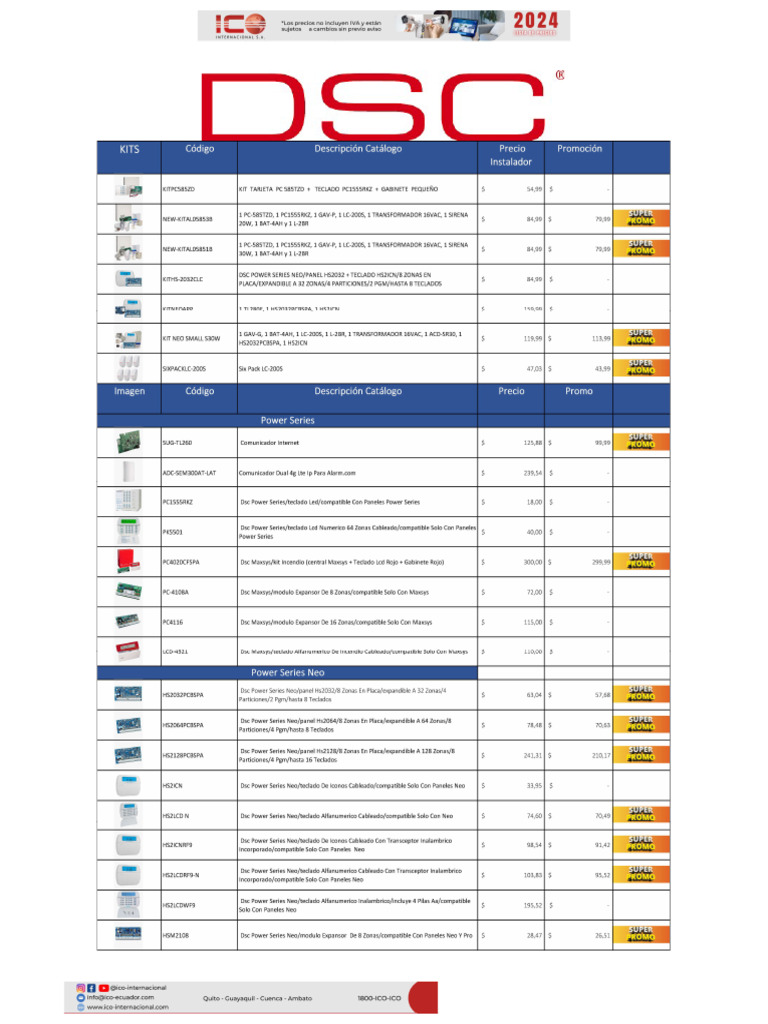 Catalogo DSC | PDF | Ingeniería Informática | Ingenieria Eléctrica