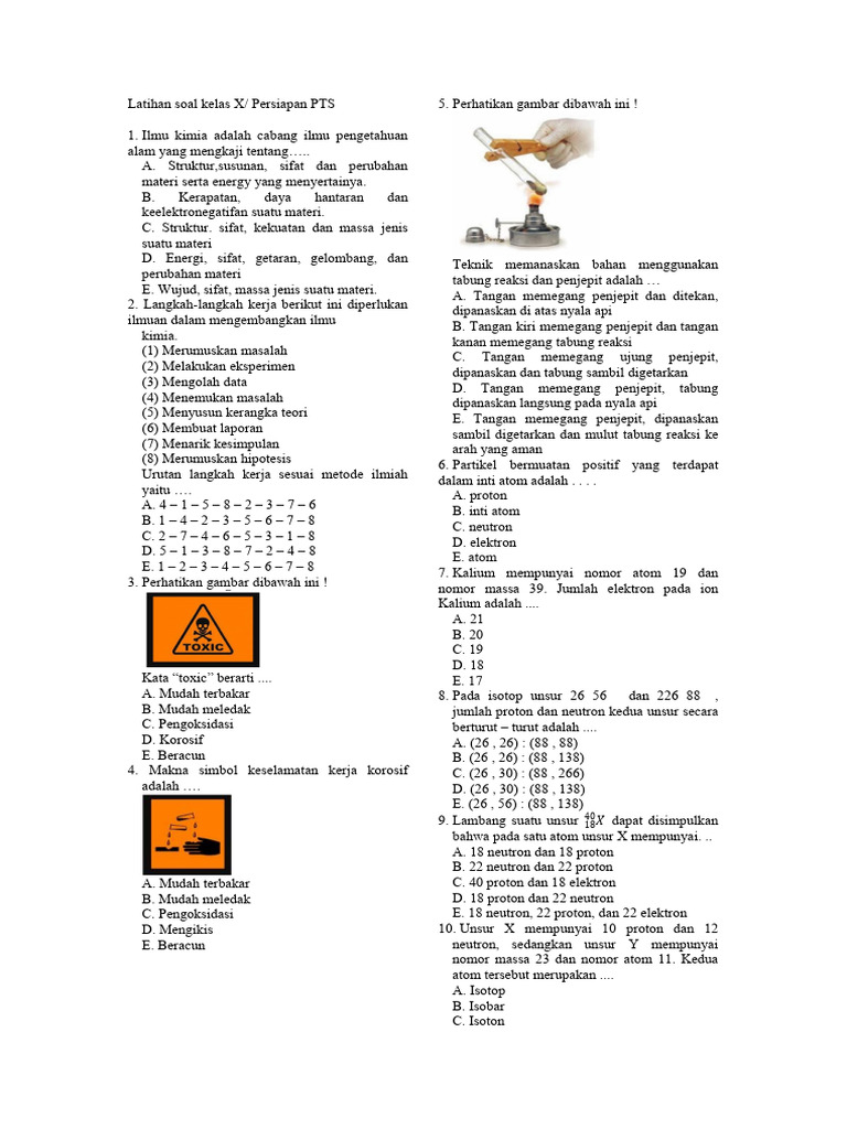 Latihan soal PTS kelas X | PDF