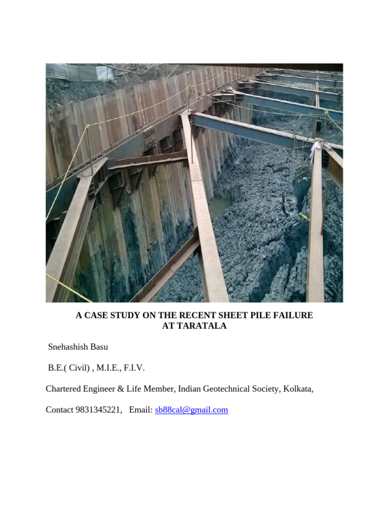 A CASE STUDY ON THE RECENT SHEET PILE FAILURE AT TARATALA | PDF | Deep ...