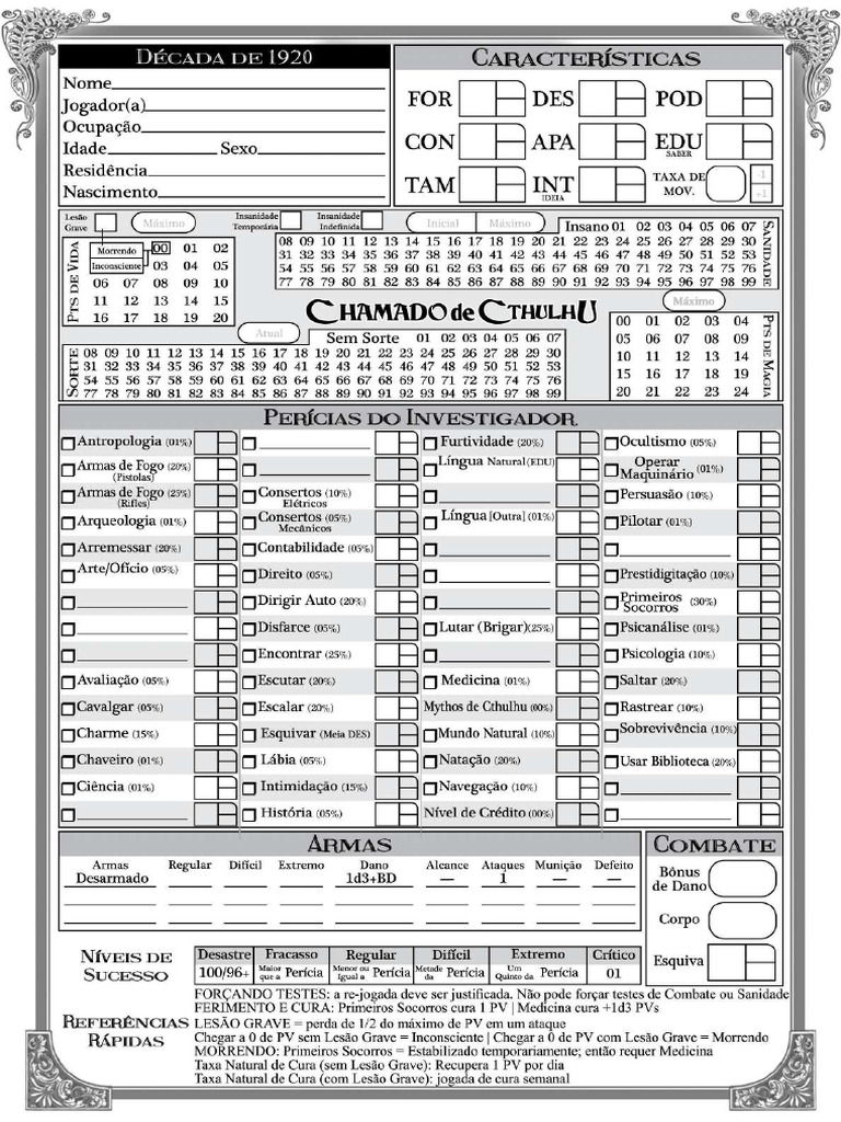 Ficha de Cthulhu | PDF
