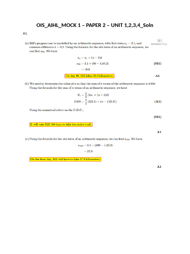 OIS_AIHL_MOCK 1 – PAPER 2 – UNIT 1,2,3,4_Soln | PDF