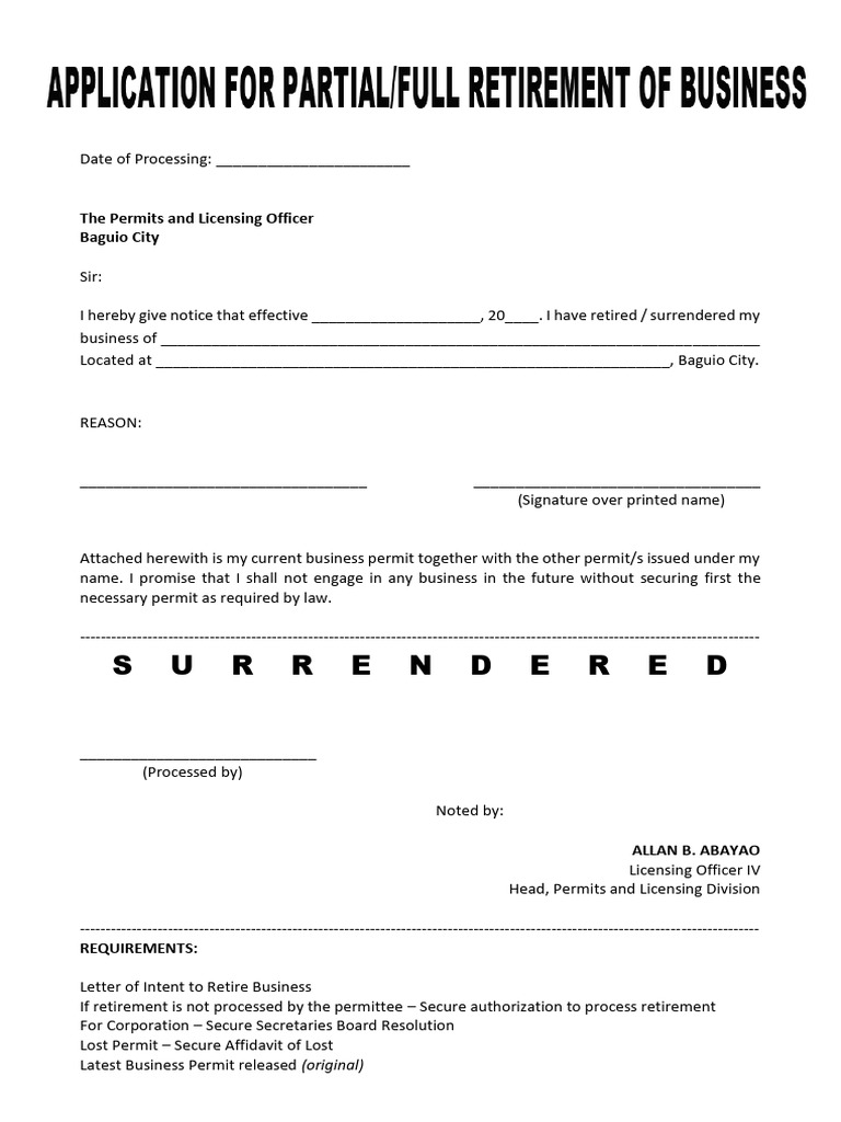 Business Retirement Notice Template | PDF