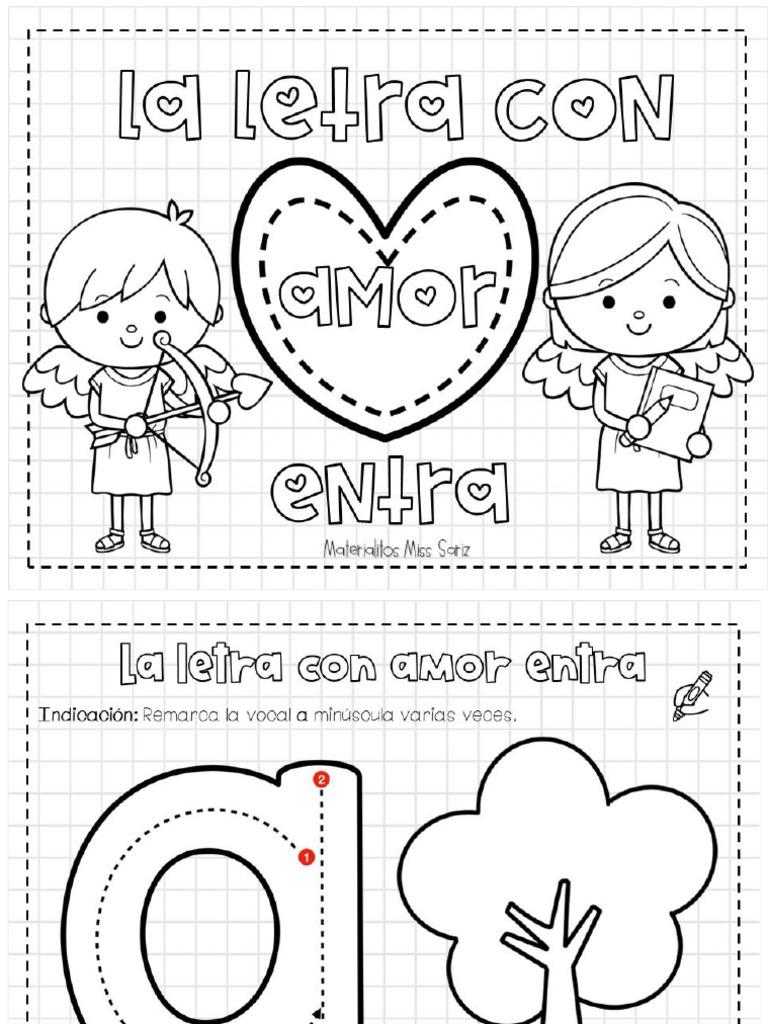 Cuaderno Especial San Valentin Para Trabajar Las Vocales | PDF