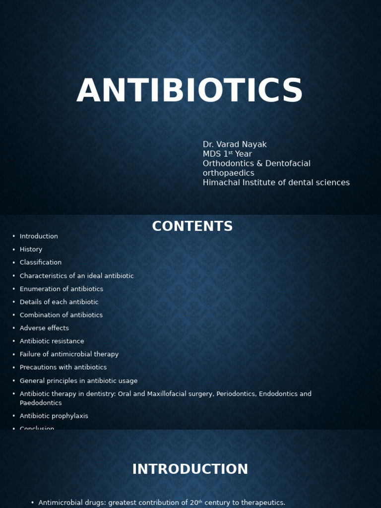 ANTIBIOTICS Basic Science Seminar | PDF | Antimicrobial Resistance | Periodontology
