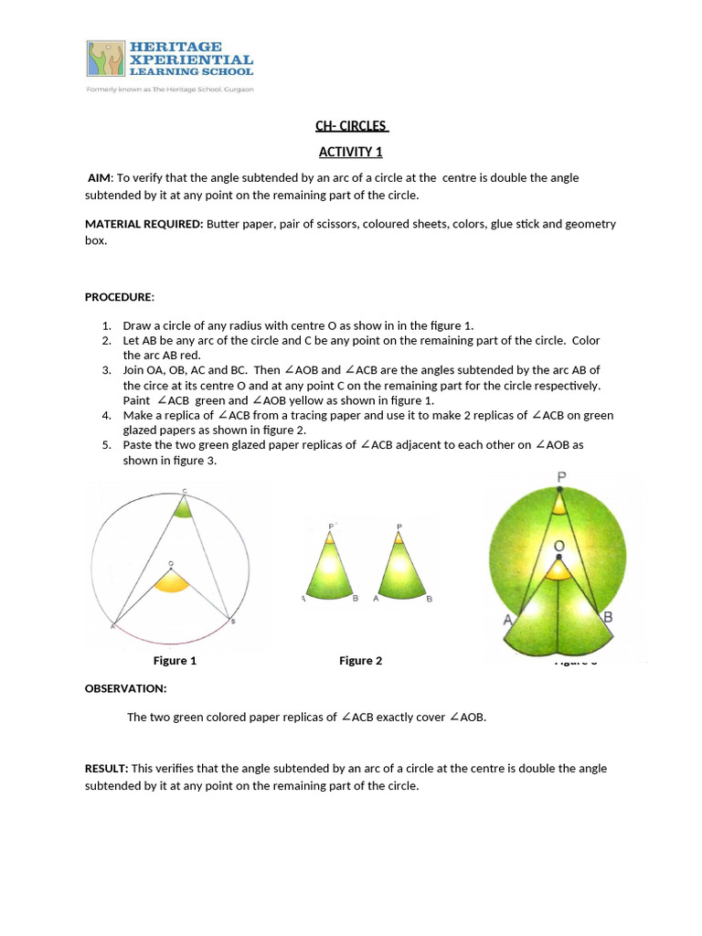Activities - CH - Circles - Grade 9 | PDF | Circle | Euclid