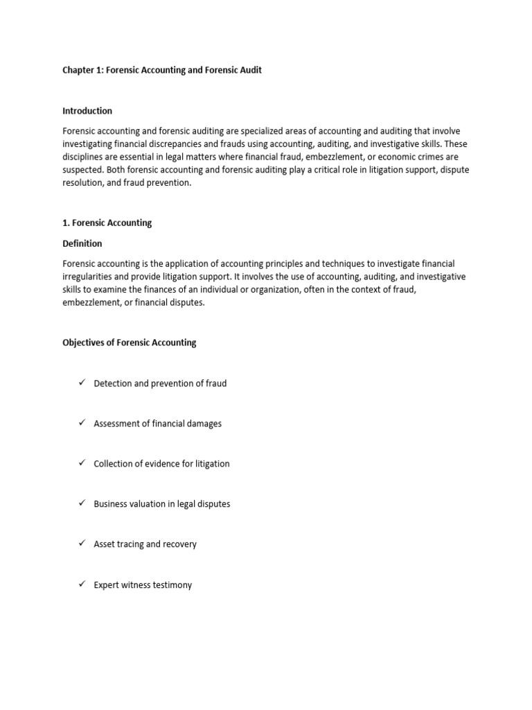 Forensic Accounting and Auditing Essentials | PDF | Audit | Accounting