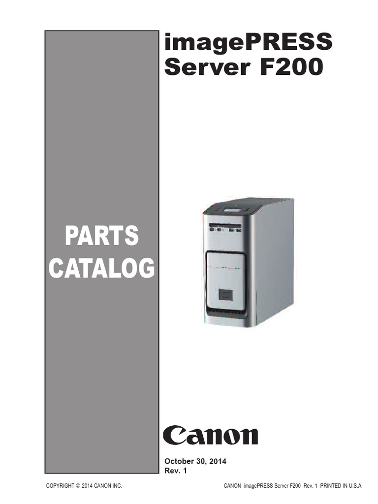 ImagePRESS Server F200 Parts List | PDF | Computer Science | Computer ...