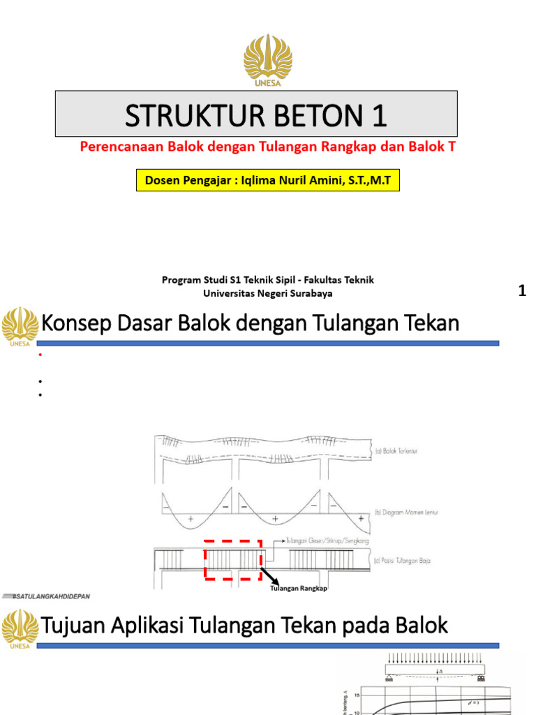 Perencanaan Balok Dengan Tulangan Rangkap Dan Balok T | PDF