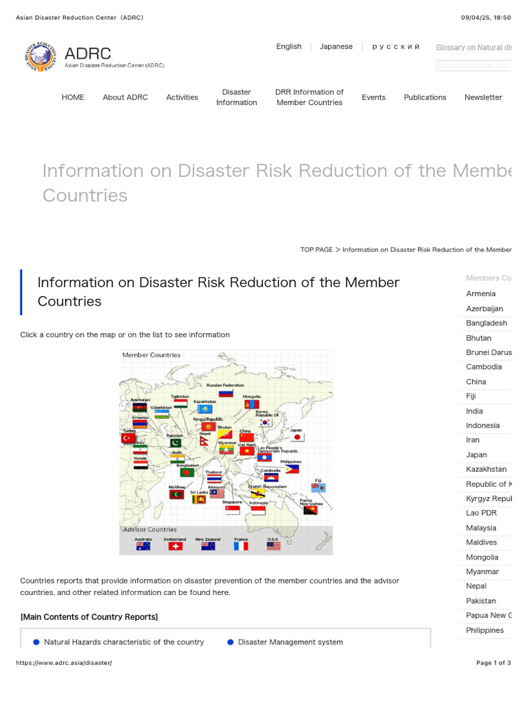 Asian Disaster Reduction Center（ADRC） | PDF