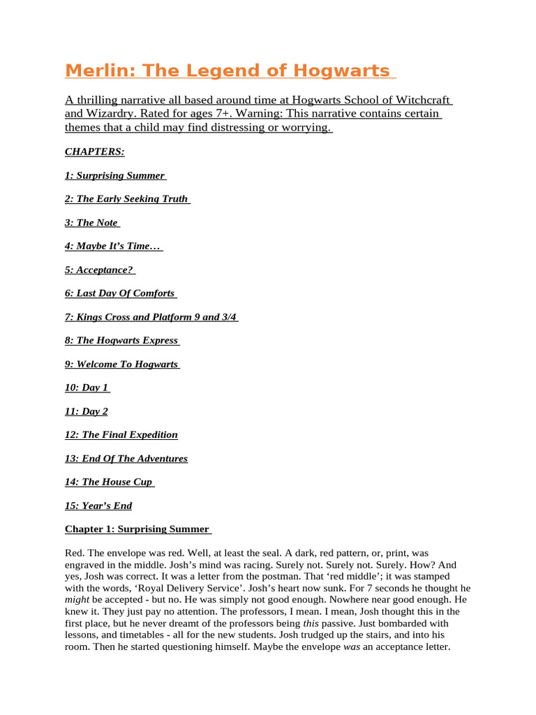 Merlin The Legend of Hogwarts | PDF | Harry Potter