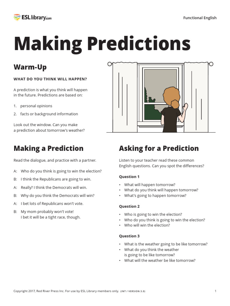 92 Making-Predictions US | PDF | Verb | English Language