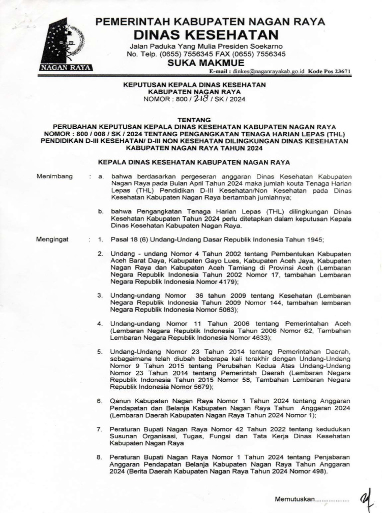 SK Dinkes Tahun 2024 (1) | PDF