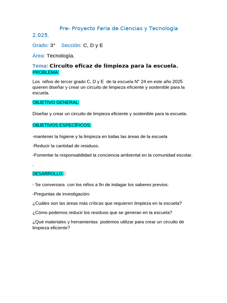 Pre - Proyecto 2025 | PDF