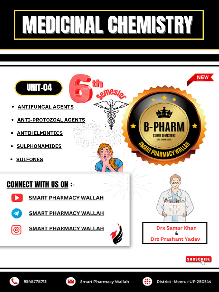 UNIT-04 - (MEDICINAL CHEMISTRY-03) - 6th Semester-Smart Pharmacy Wallah-Drx Samar Khan-1 | PDF ...