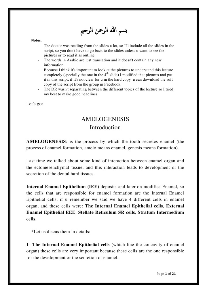Oral Histo 3rd Lec | PDF