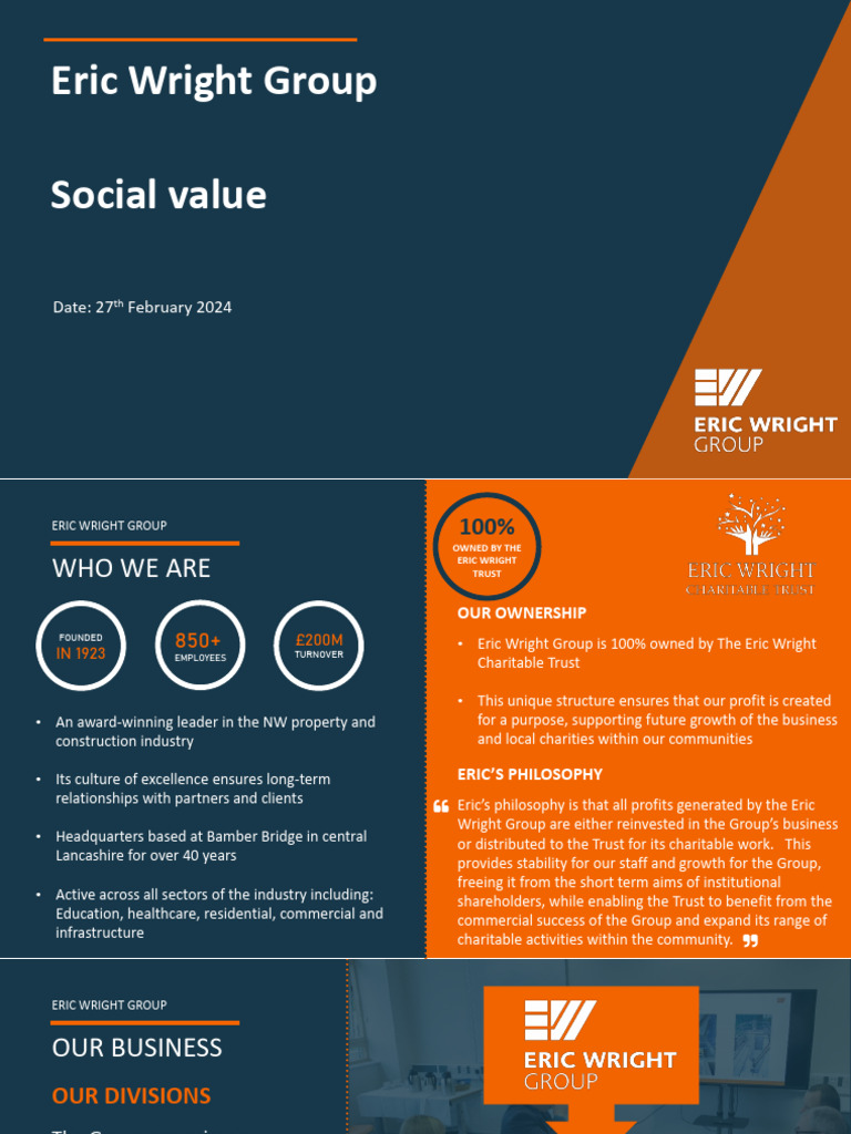 Eric Wright Group: Social Value Commitment | PDF | Cost Of Living | Waste