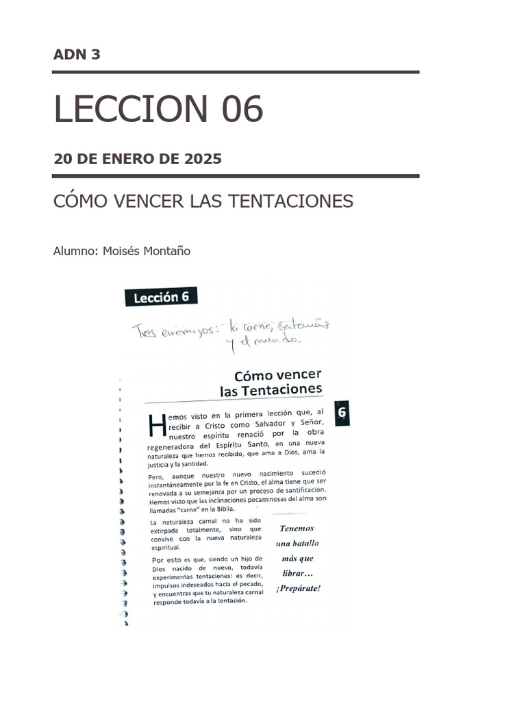 ADN 3 - Lección 06 - Moisés Montaño | PDF