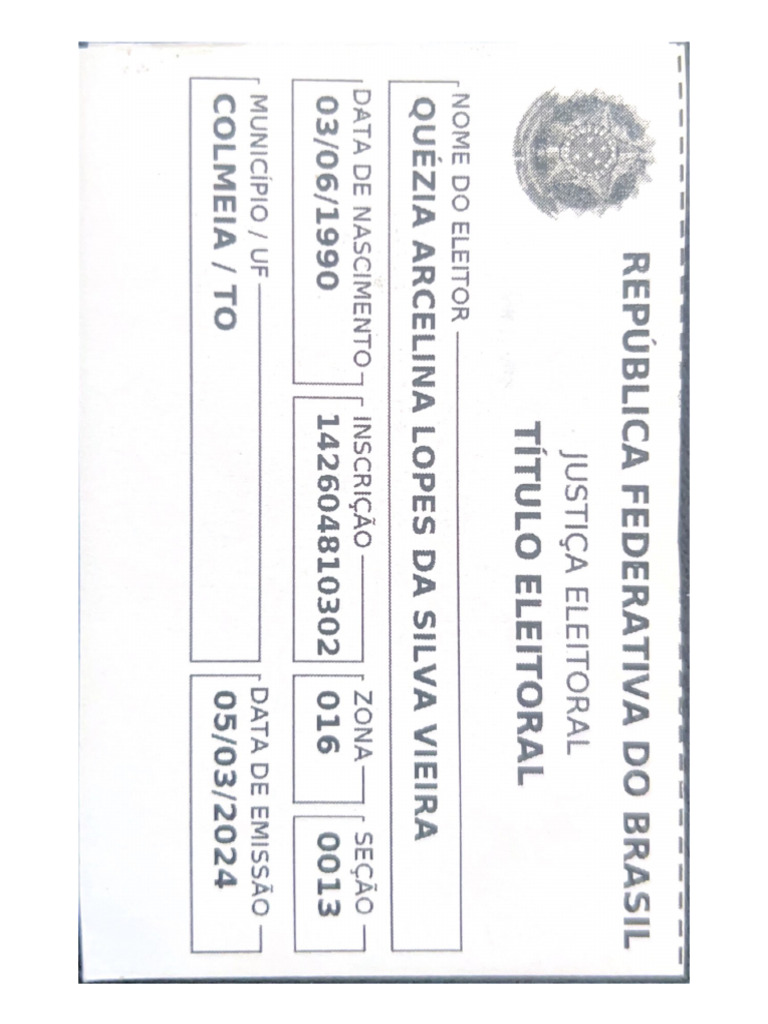 Título de eleitor | PDF