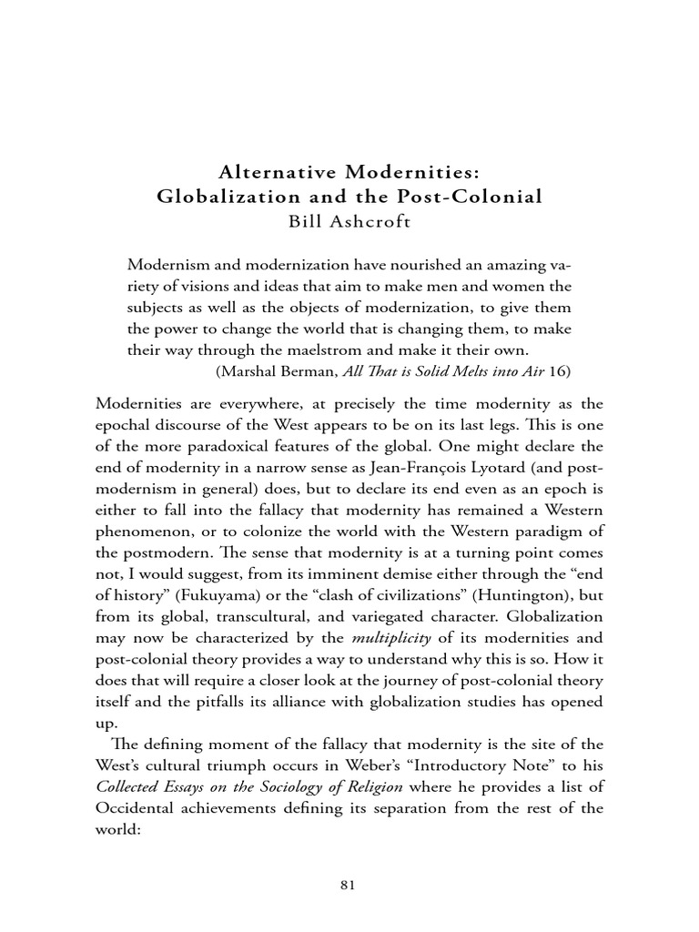 Understanding Alternative Modernities | PDF | Postcolonialism | Modernity