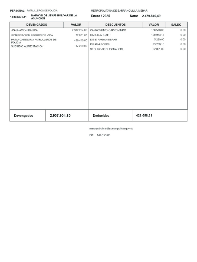 Document Comprobante | PDF