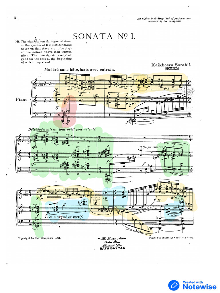 Sorabji Analysis Sonata 1-1-1 | PDF
