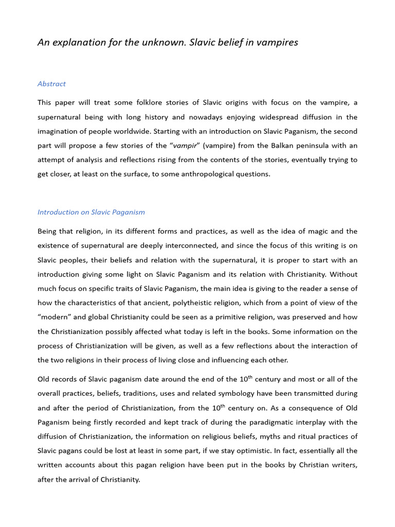 Slavic Vampire Folklore and Paganism | PDF | Vampires | Paganism