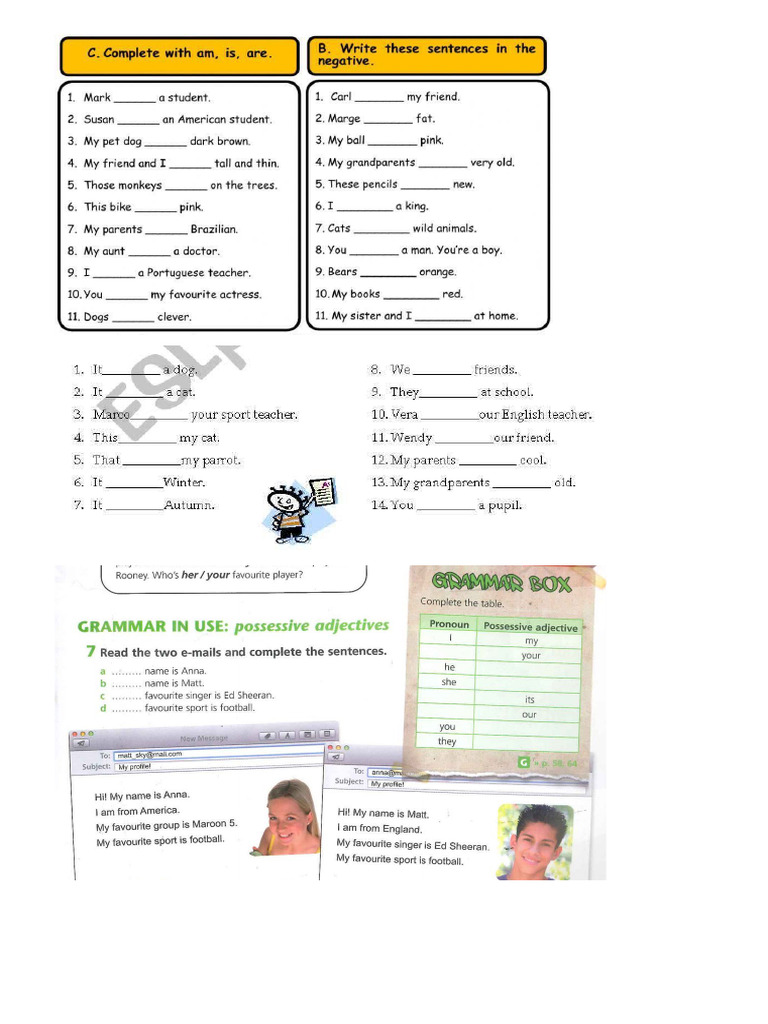 Epja Possesive Adjectives Verb To Be | PDF