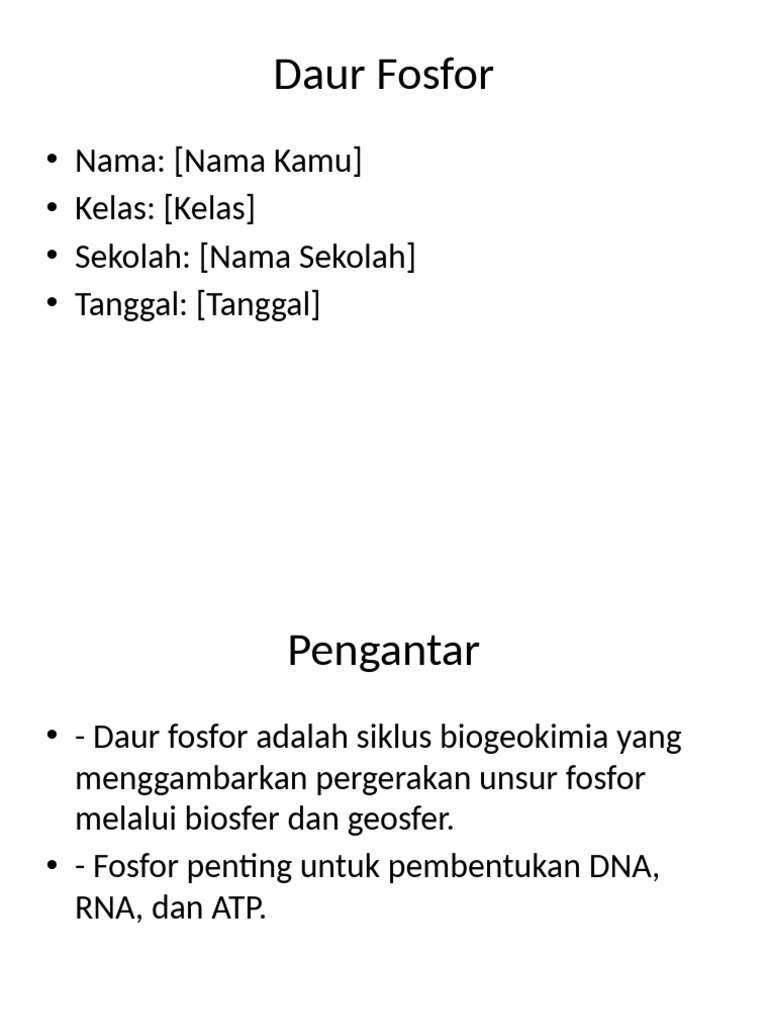 Diagram Daur Fosfor dan Prosesnya | PDF