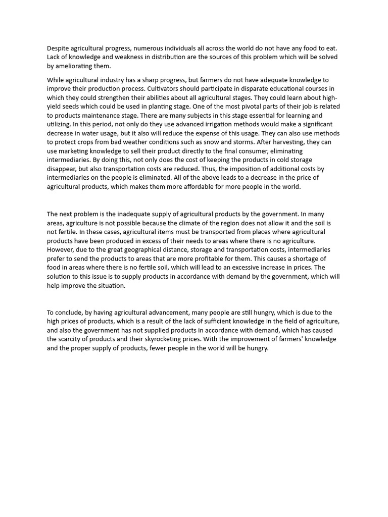 Writing Task 2 - Problem-Solution | PDF | Agriculture | Agricultural ...